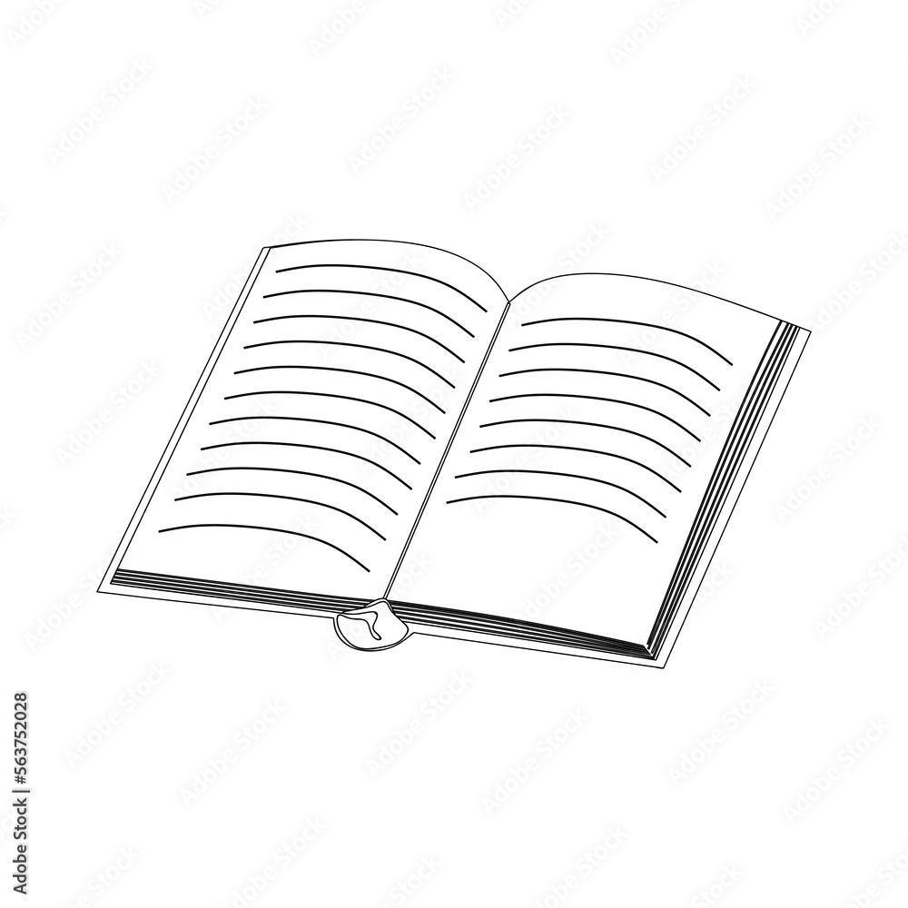Open student book hand drawn. Vector sketch illustration of open book ...