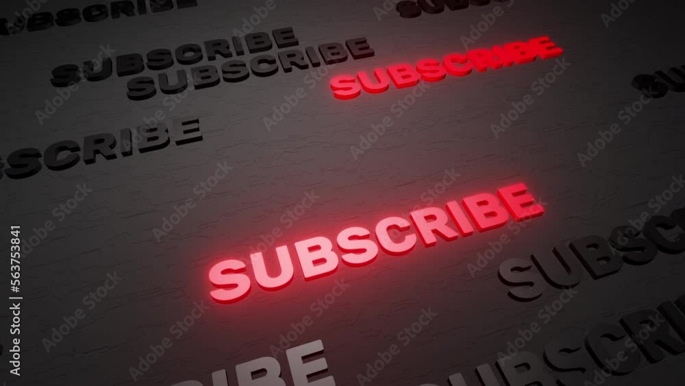 Subscribe button text on black background 3d render. Subscribe to this ...