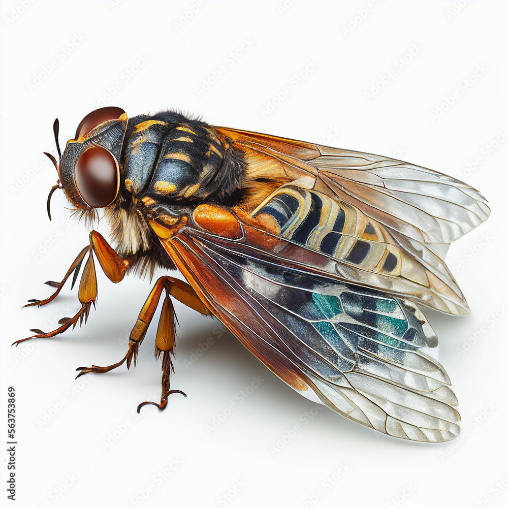 Cicada full body image with white background ultra realistic Stock ...