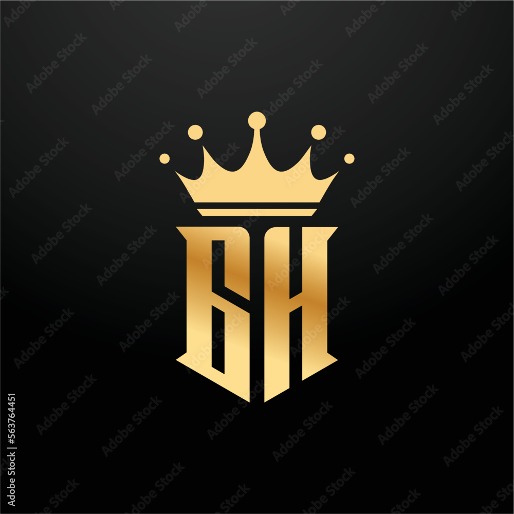 elegant initial GH letter with crown logo vector, Creative Lettering ...