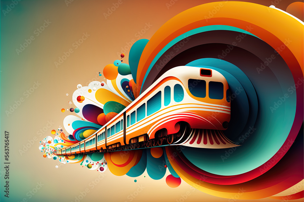 Urban Transportation: A Public Bus and Train at a Metro Station in a ...