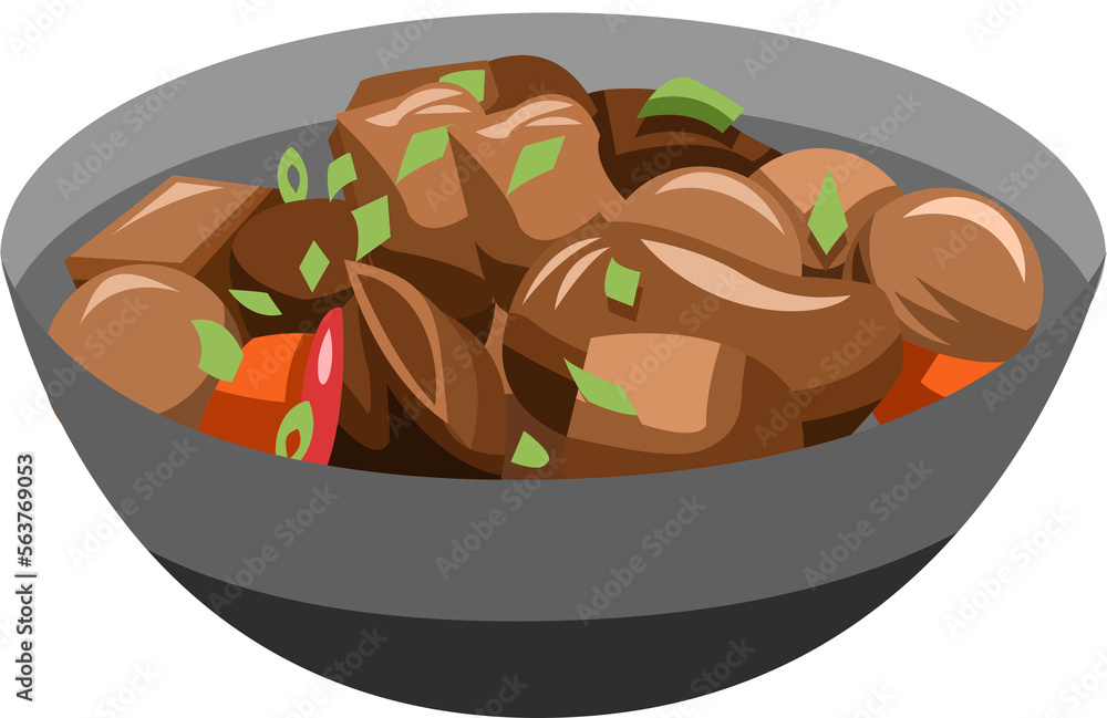 Galbi jjim png graphic clipart design Stock Illustration | Adobe Stock