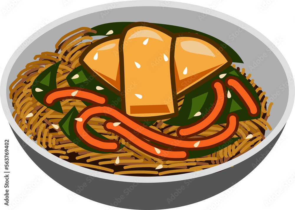 Japchae png graphic clipart design ilustração do Stock | Adobe Stock