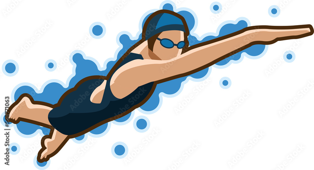 swimming png graphic clipart design Stock Illustration | Adobe Stock