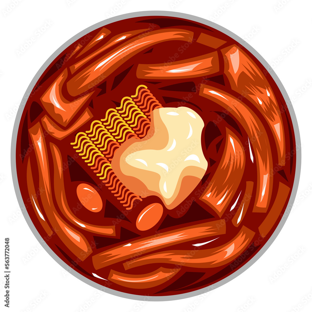 Tteokbokki png graphic clipart design Stock Illustration | Adobe Stock