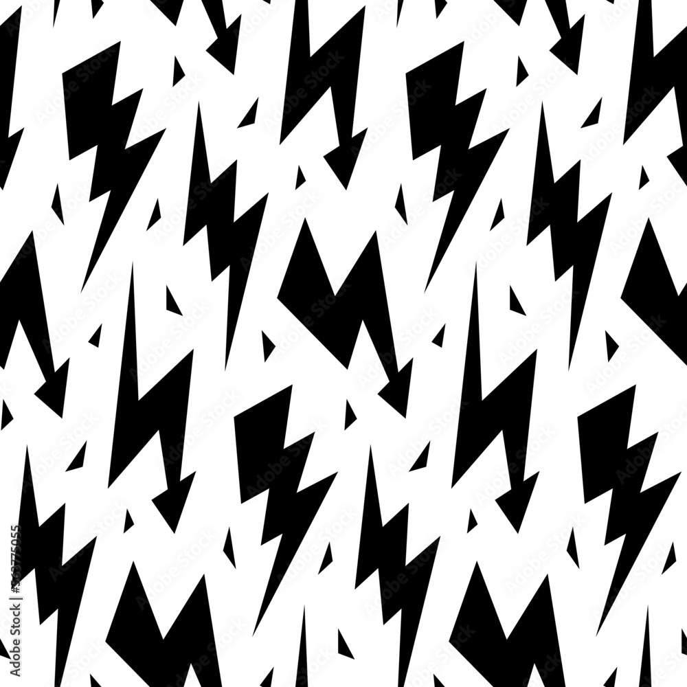 Black lightning bolts seamless pattern. Thunderbolts repeating ... Black lightning bolts seamless pattern. Thunderbolts repeating ...