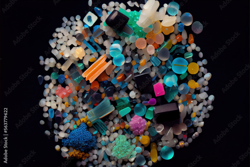 Microplastics Micro Plastics, Under Microscope, Close-up image, Macro ...