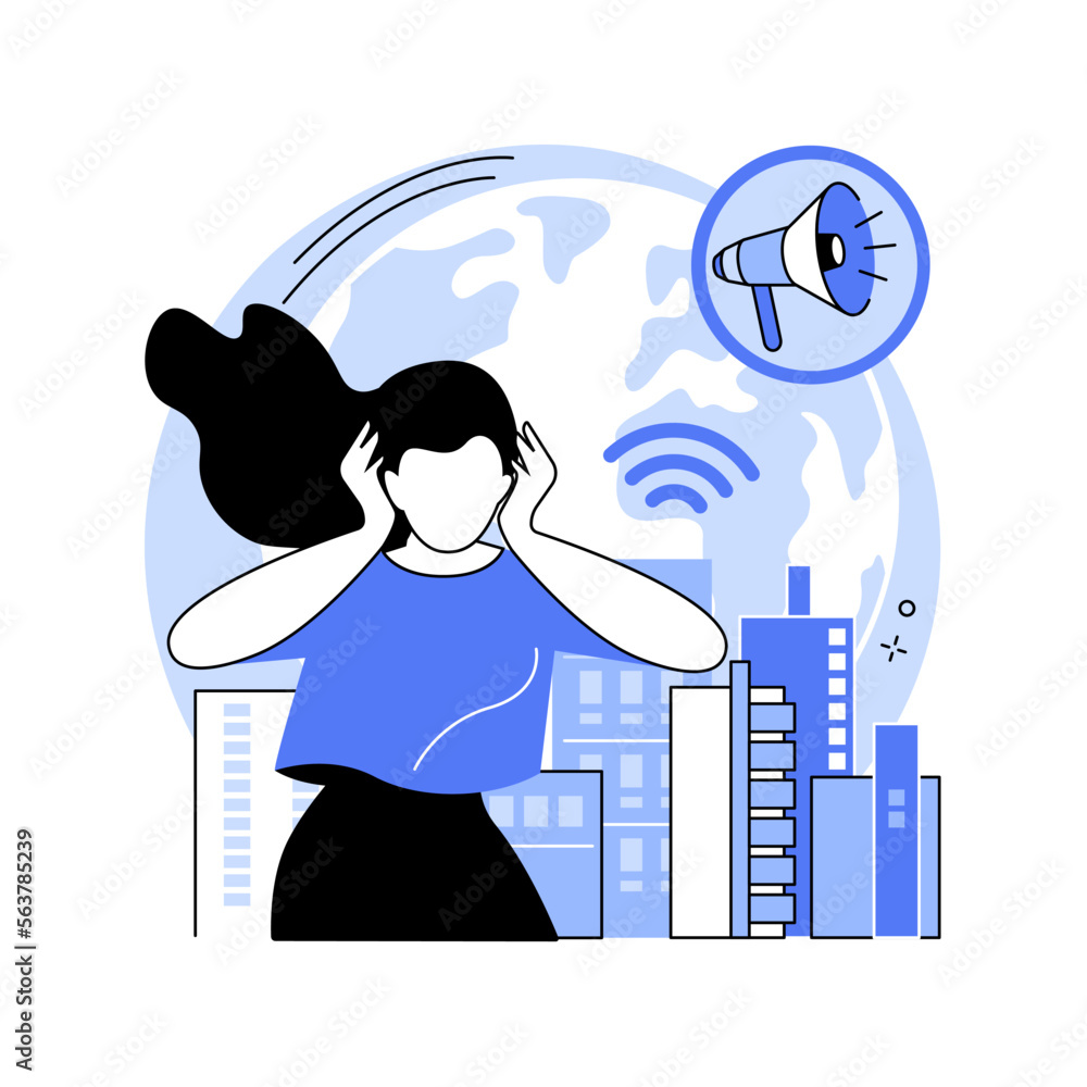 Noise pollution abstract concept vector illustration. Stock Vector ...