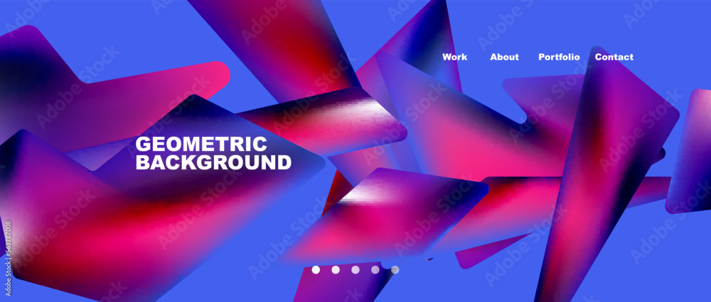 Abstract geometric landing page. Creative background for wallpaper ...