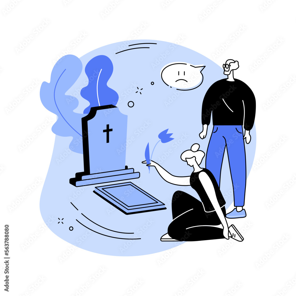 Widowed Person Abstract Concept Vector Illustration Stock Vector