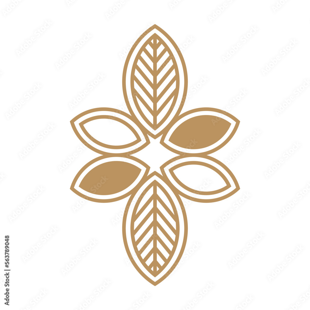Luxury Leaf Logo Design Free Vector and PNG Images Stock Vector | Adobe ...