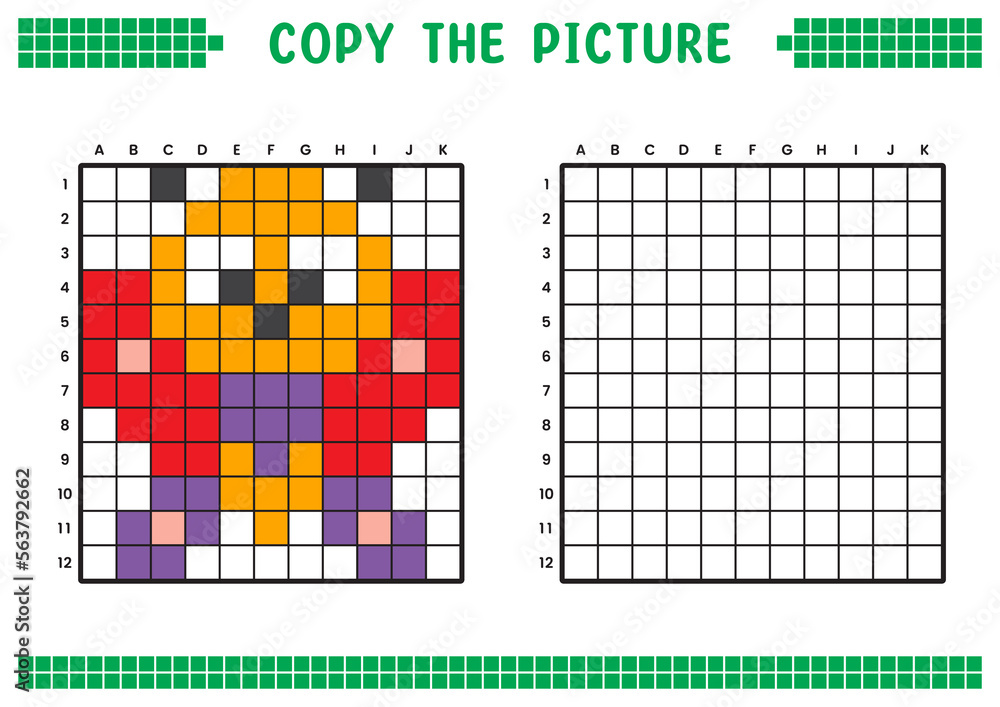 Copy the picture, complete the grid image. Educational worksheets ...