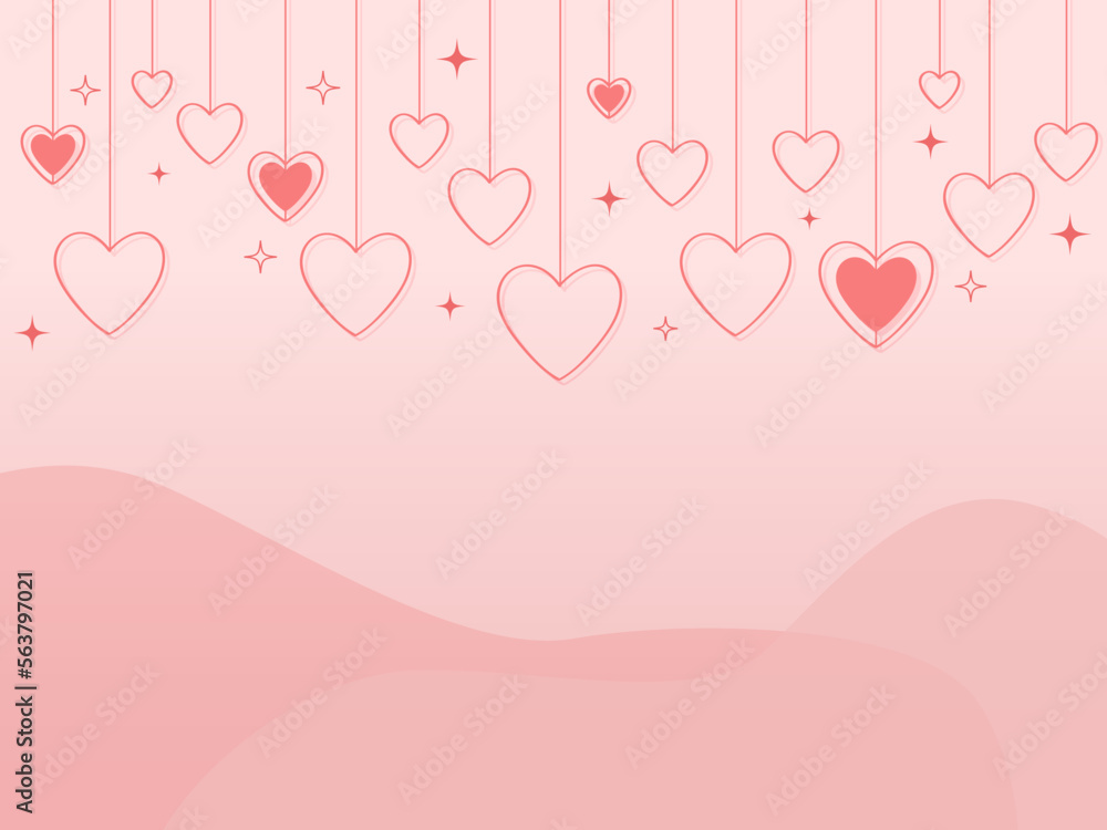 pink background with hearts Stock Vector | Adobe Stock