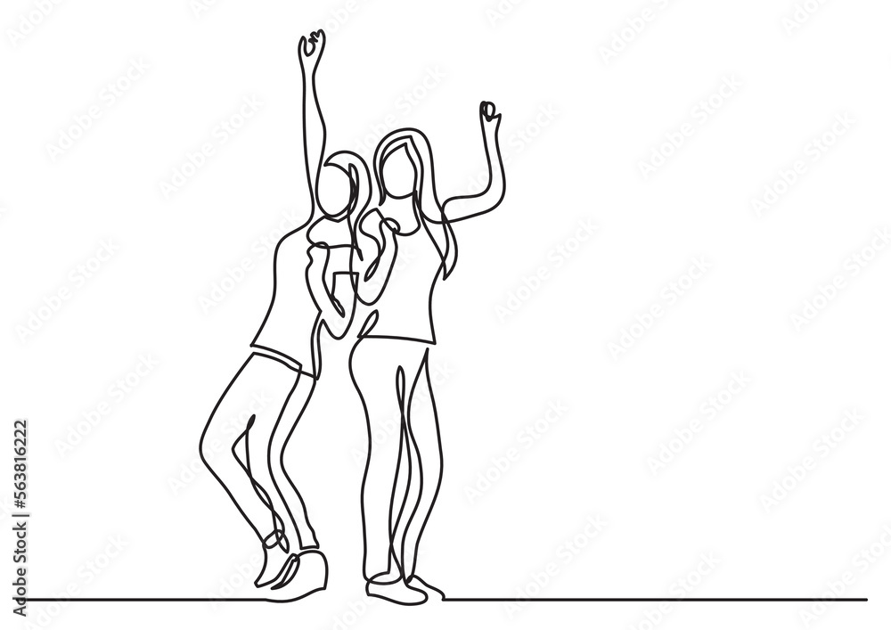 continuous line drawing vector illustration with FULLY EDITABLE STROKE ...