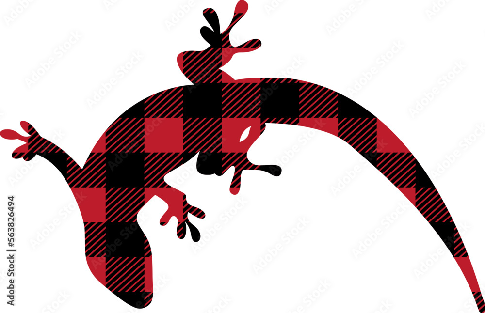 Plaid Lizard Animal Vector illustration set. two layers. Animal ...