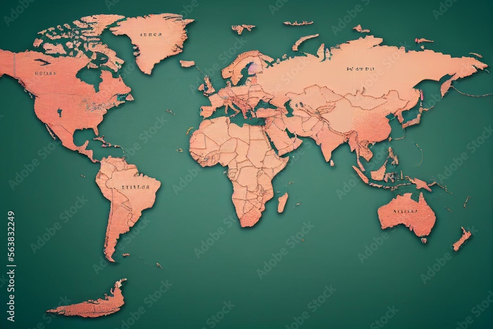 World map with all states