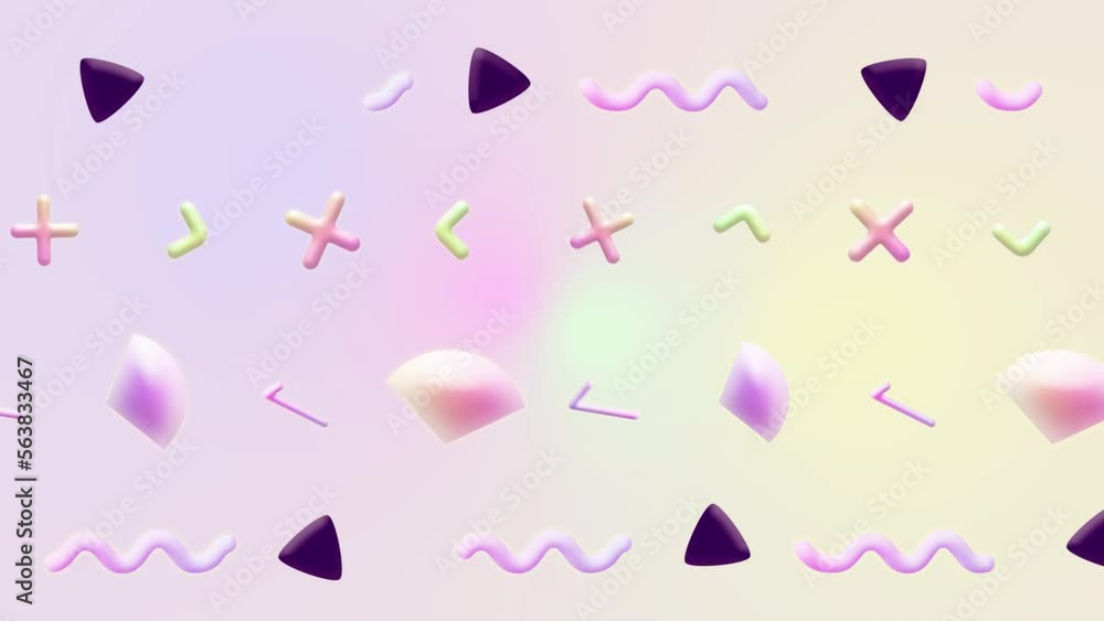 Abstract 3d geometric shapes loop animation. Modern background ...