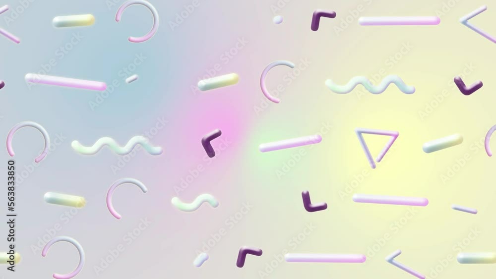 Abstract 3d geometric shapes loop animation. Modern background ...