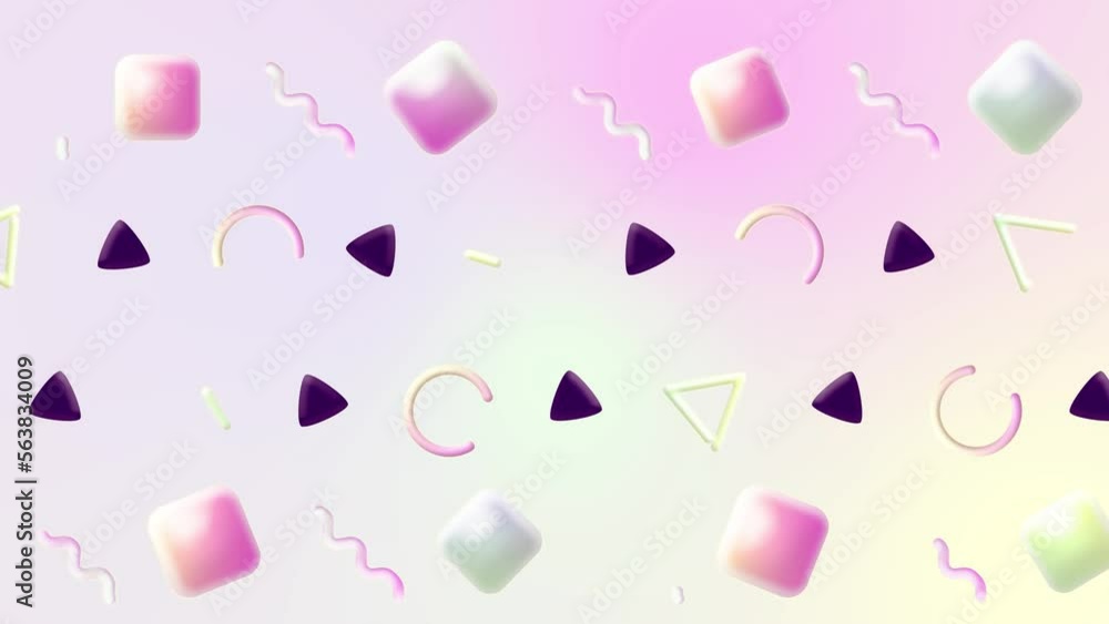 Abstract 3d geometric shapes loop animation. Modern background ...