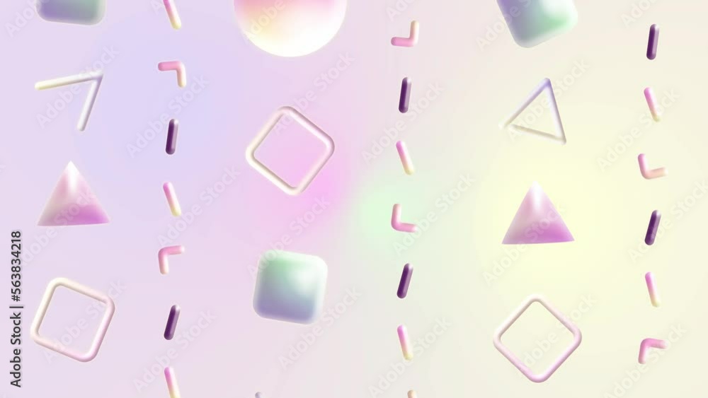Abstract 3d geometric shapes loop animation. Modern background ...