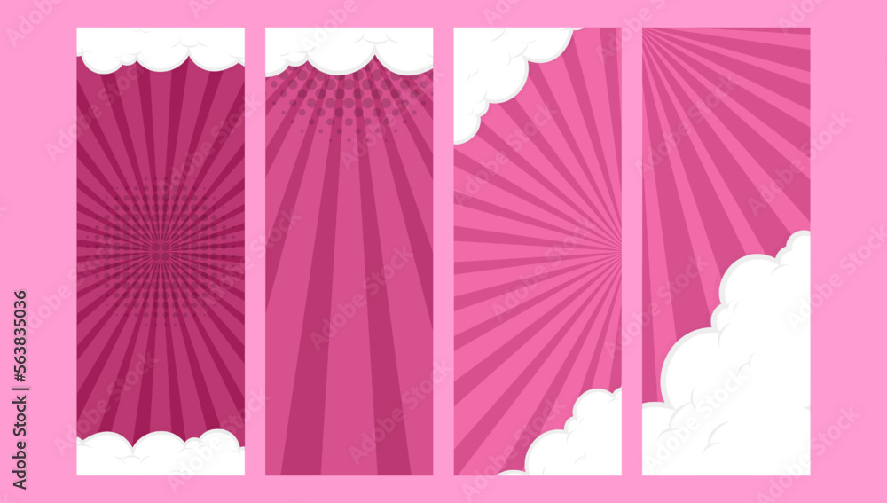 Cartoon design colored standing banners. Comic book illustration ...