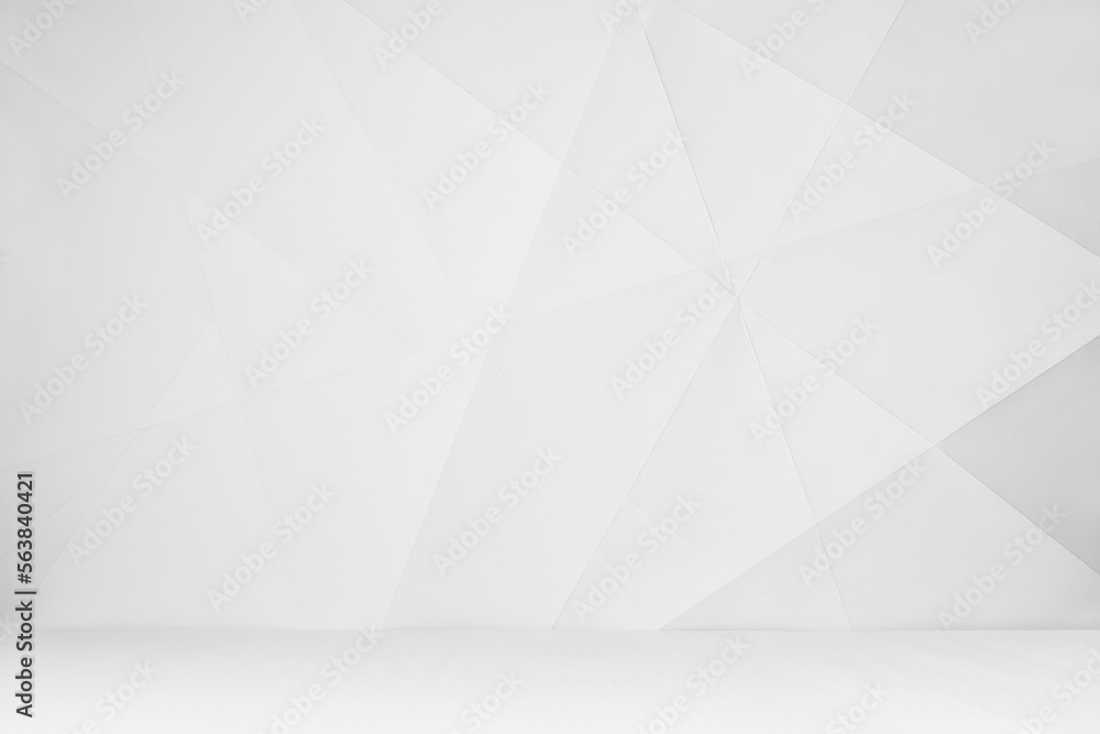 White geometric abstract scene with single crossed lines and corners ...