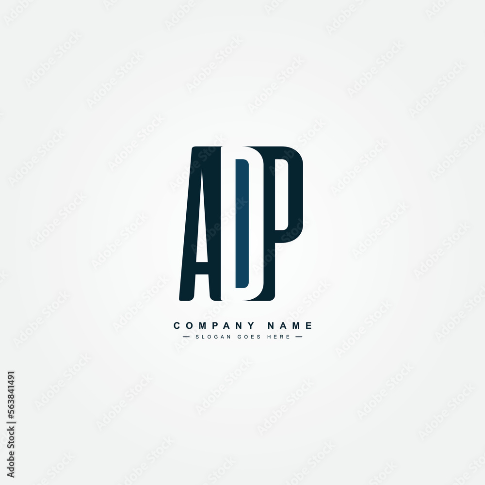 Initial Letter ADP Logo - Simple Business Logo for Alphabet A, D and P ...