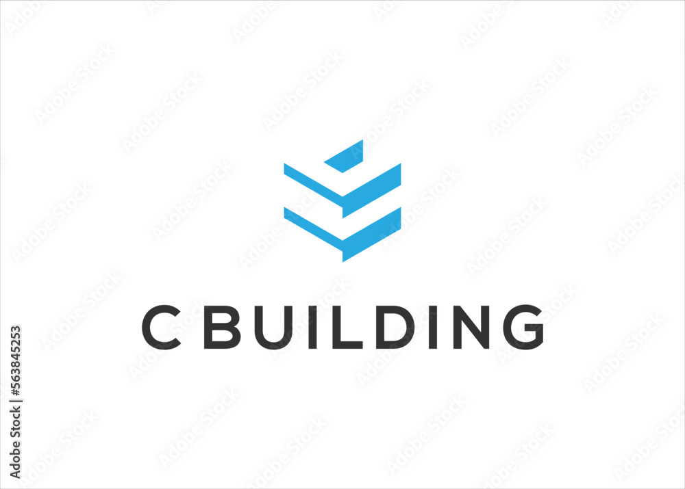 initial Letter C and Building Logo Design Vector Stock Vector | Adobe Stock