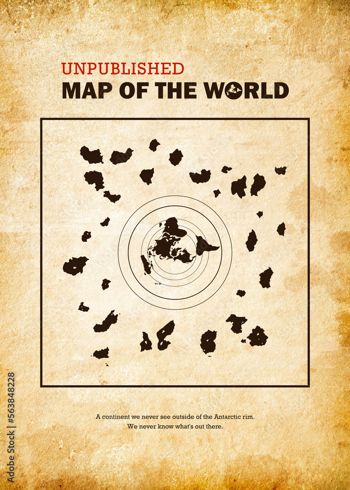 retro map of world earth hidden continent Stock Illustration | Adobe Stock