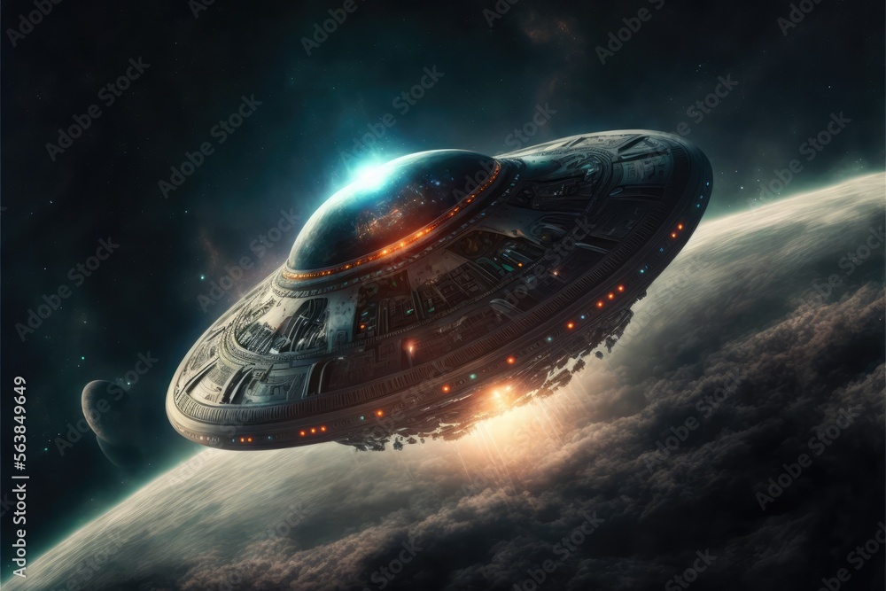 spaceship and ufo made with generative ai Stock Illustration | Adobe Stock