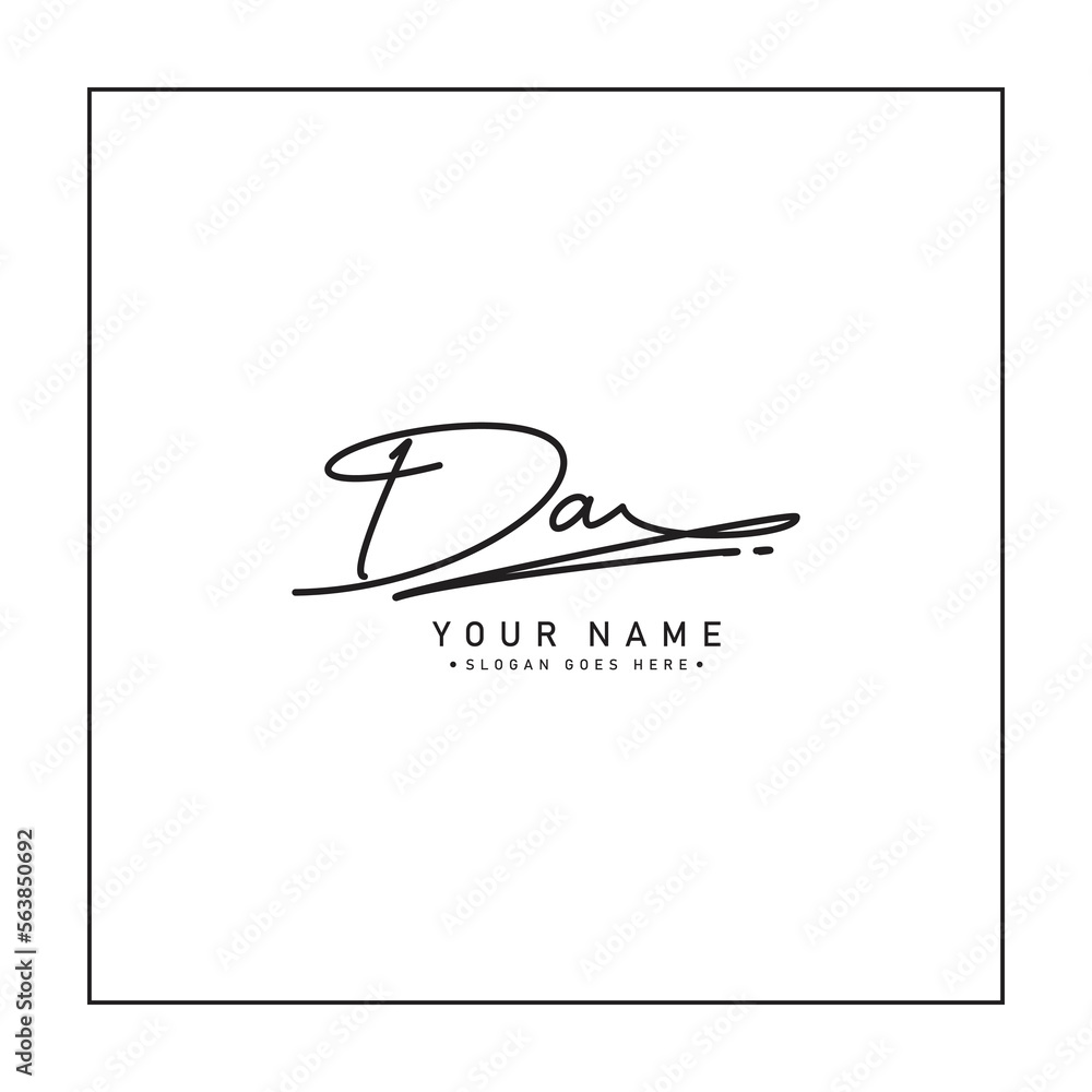 Simple Signature Logo for Alphabet DA - Handwritten Signature for ...