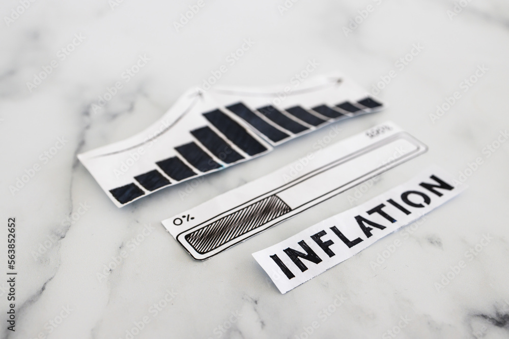 inflation rates going down, text with graph showing stats decreasing ...