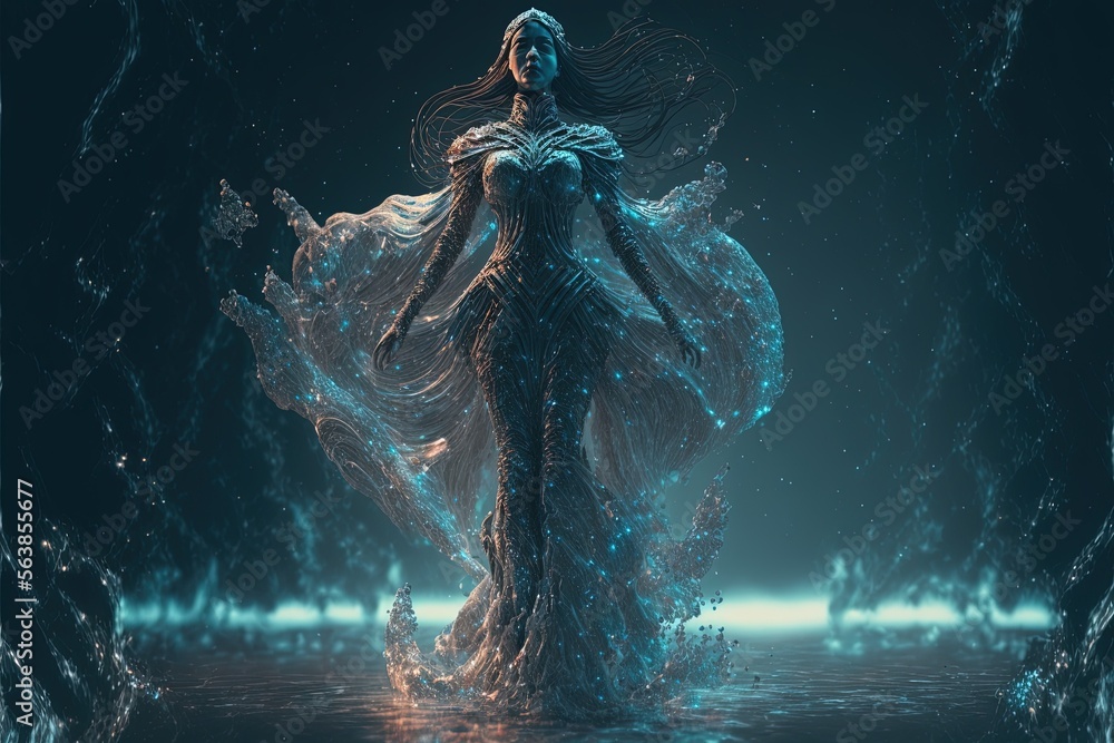 Woman made from Water. Generative AI. Stock Illustration | Adobe Stock