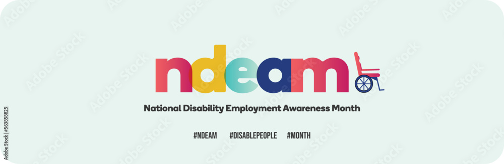 National Disability Employment awareness month cover. NDEAM awareness ...
