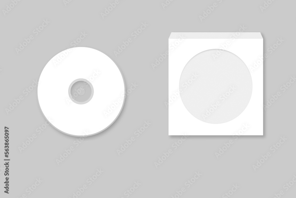 CD disc and carton packaging cover template mock up. Digipak case of ...