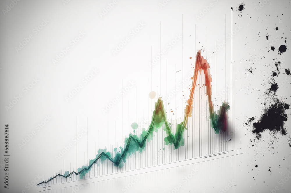 Double exposure of virtual creative financial diagram on a modern ...