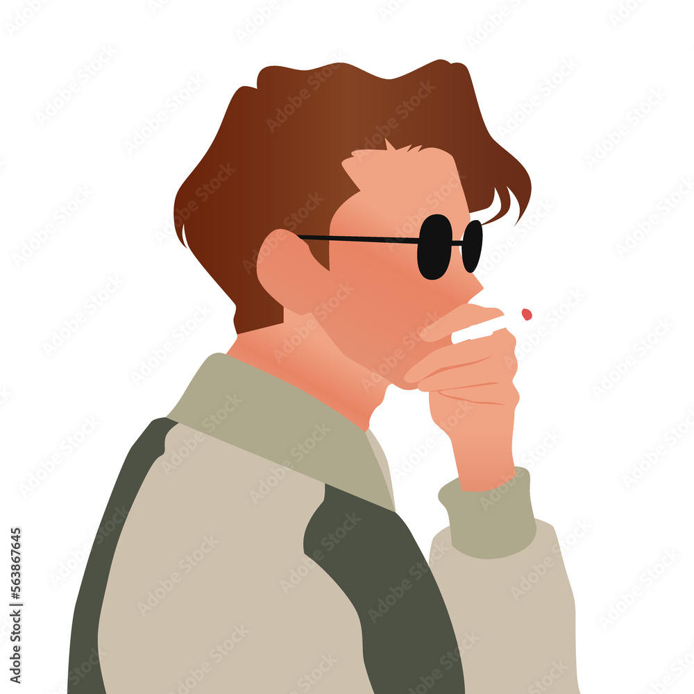 smoking character in png for brochure, poster or infographic need Stock ...
