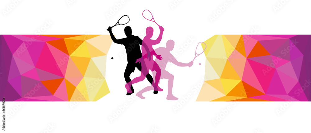 Creative squash sport background illustration for use as a template for ...