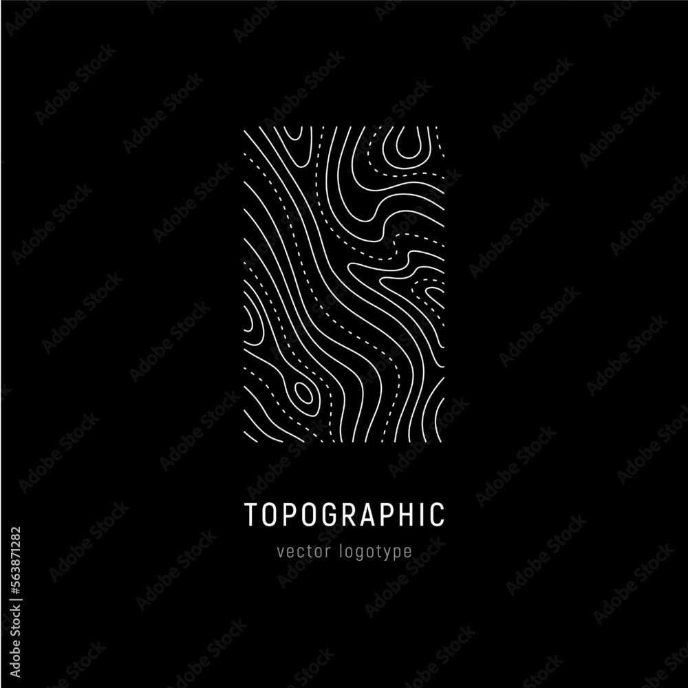 Outdoor logo of topographic line map. Wood rings, vector line pattern ...