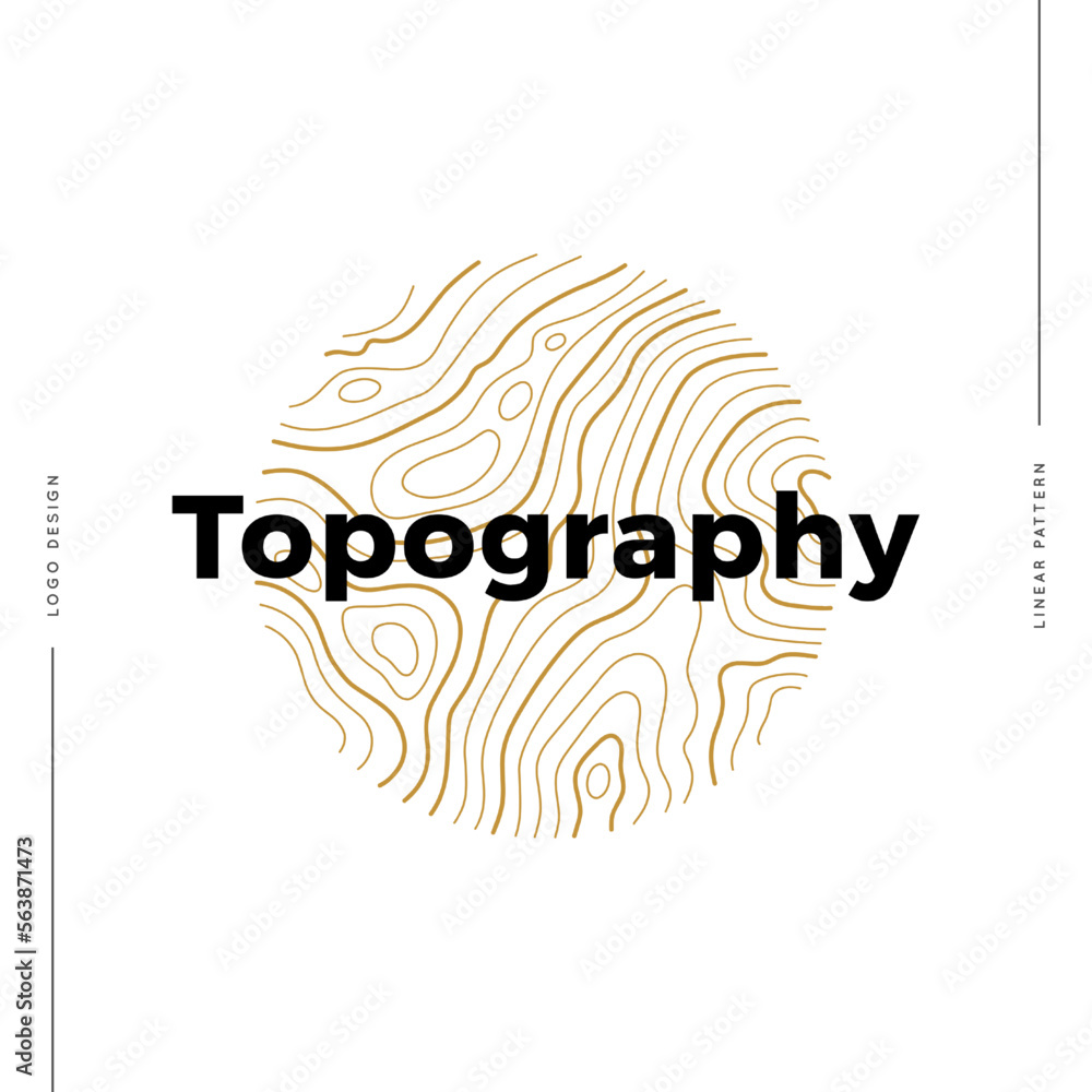 Outdoor logo of topographic line map. Wood rings, vector line pattern ...