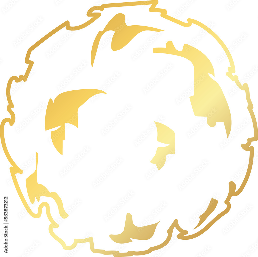 Golden tree, plant top view. Element for design logo, project. Tree set ...