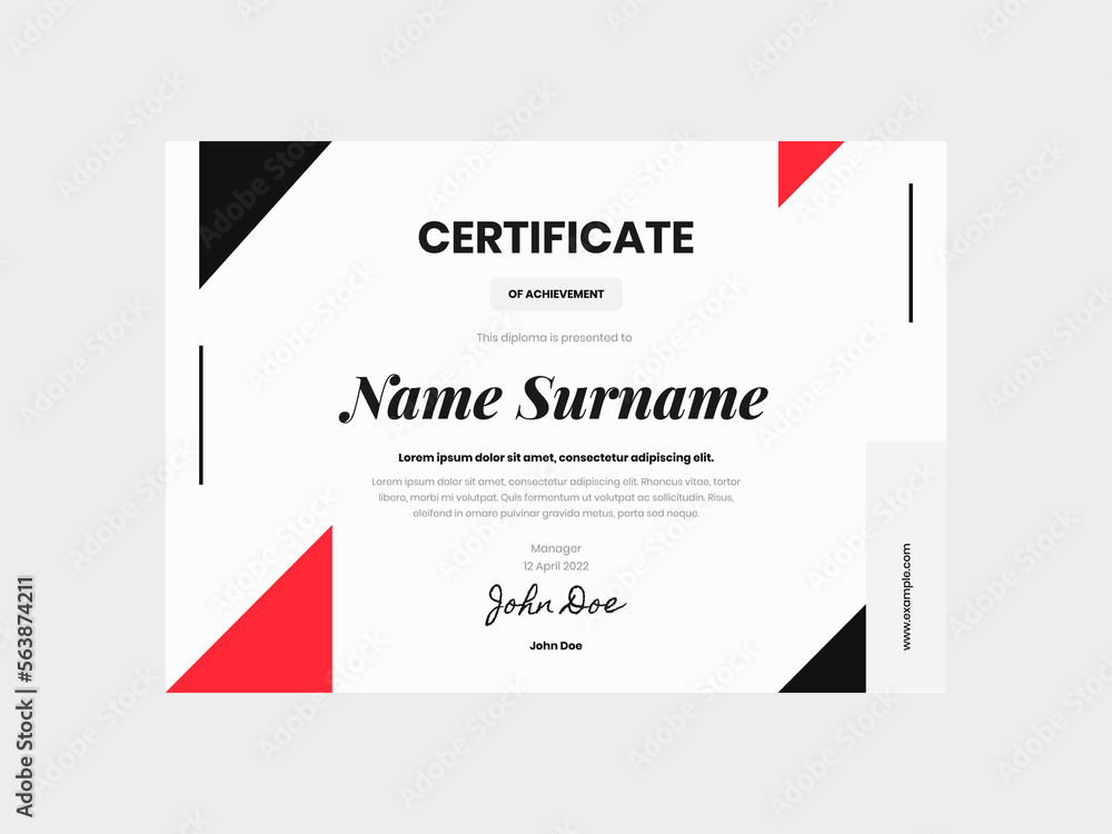 Triangle Simple Certificate Template. This design utilizes a triangle ...