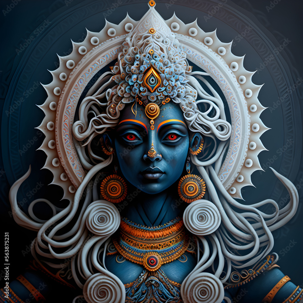 Hindu Goddess Kali. Hindu Devi Mahakali. Stock Illustration | Adobe Stock