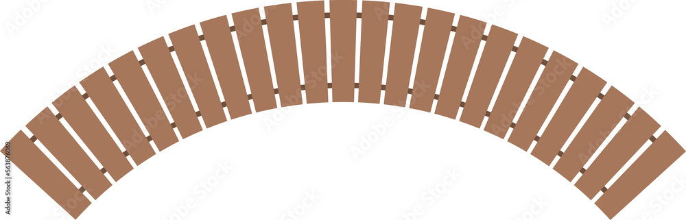 Wooden outdoor bench, furniture, for landscape design top view ...