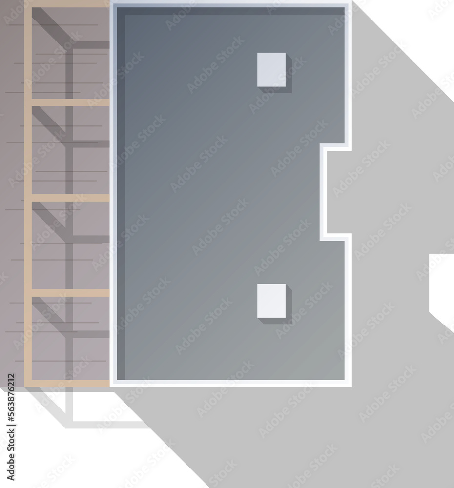 Building top view for landscape design. Object for plan, map, City ...