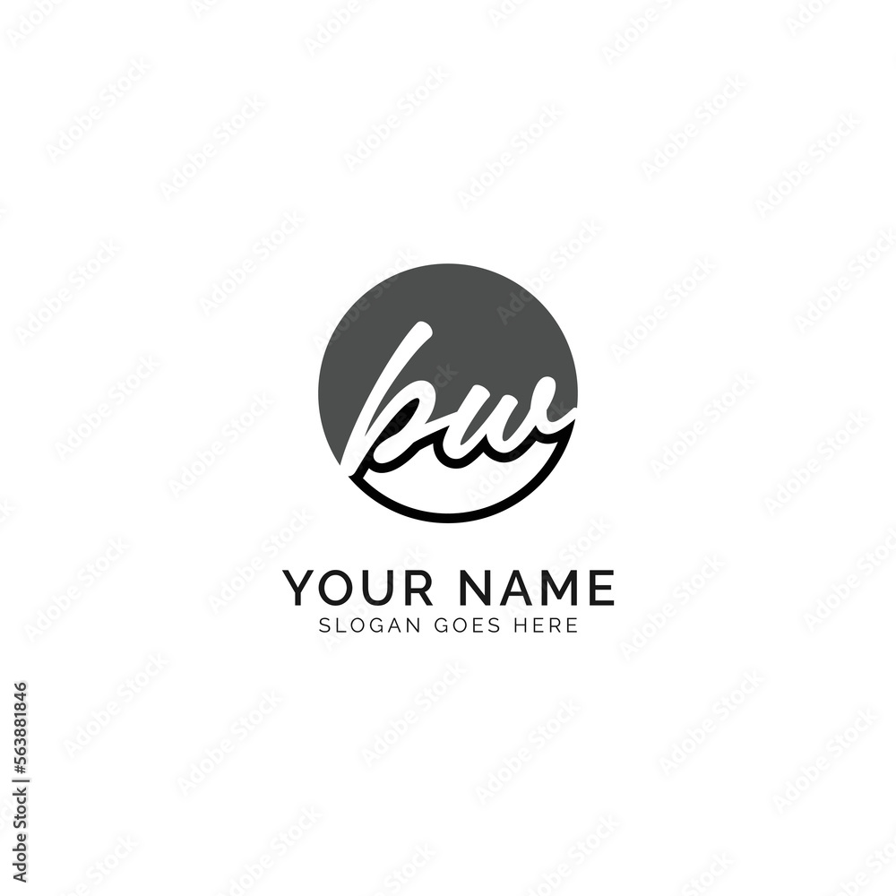 B, W, BW Initial letter handwritten and signature vector image template ...