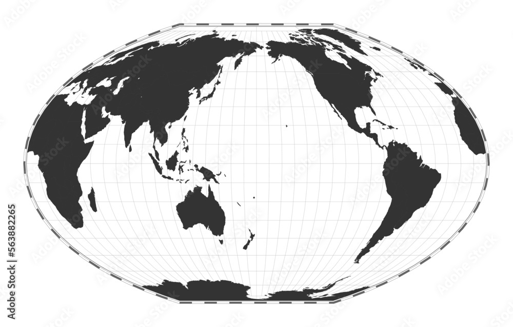Vector world map. McBryde-Thomas flat-polar quartic pseudocylindrical ...