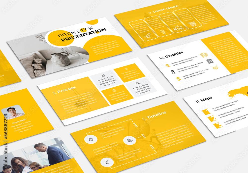 Pitch Deck Business Presentation Layout Stock Template | Adobe Stock