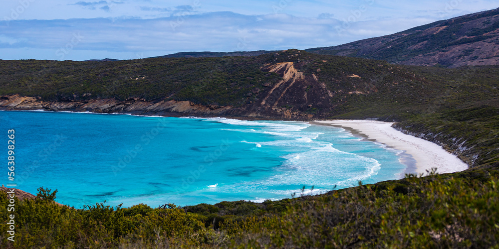 panorama of hellfire bay in cape le grand national park, a paradisiacal ...