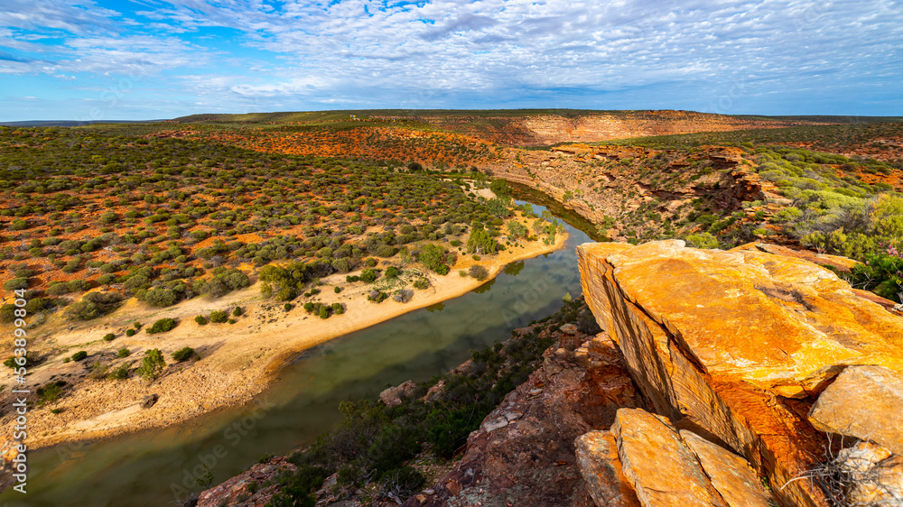 panorama of murchison river gorge in kalbarri national park, western ...